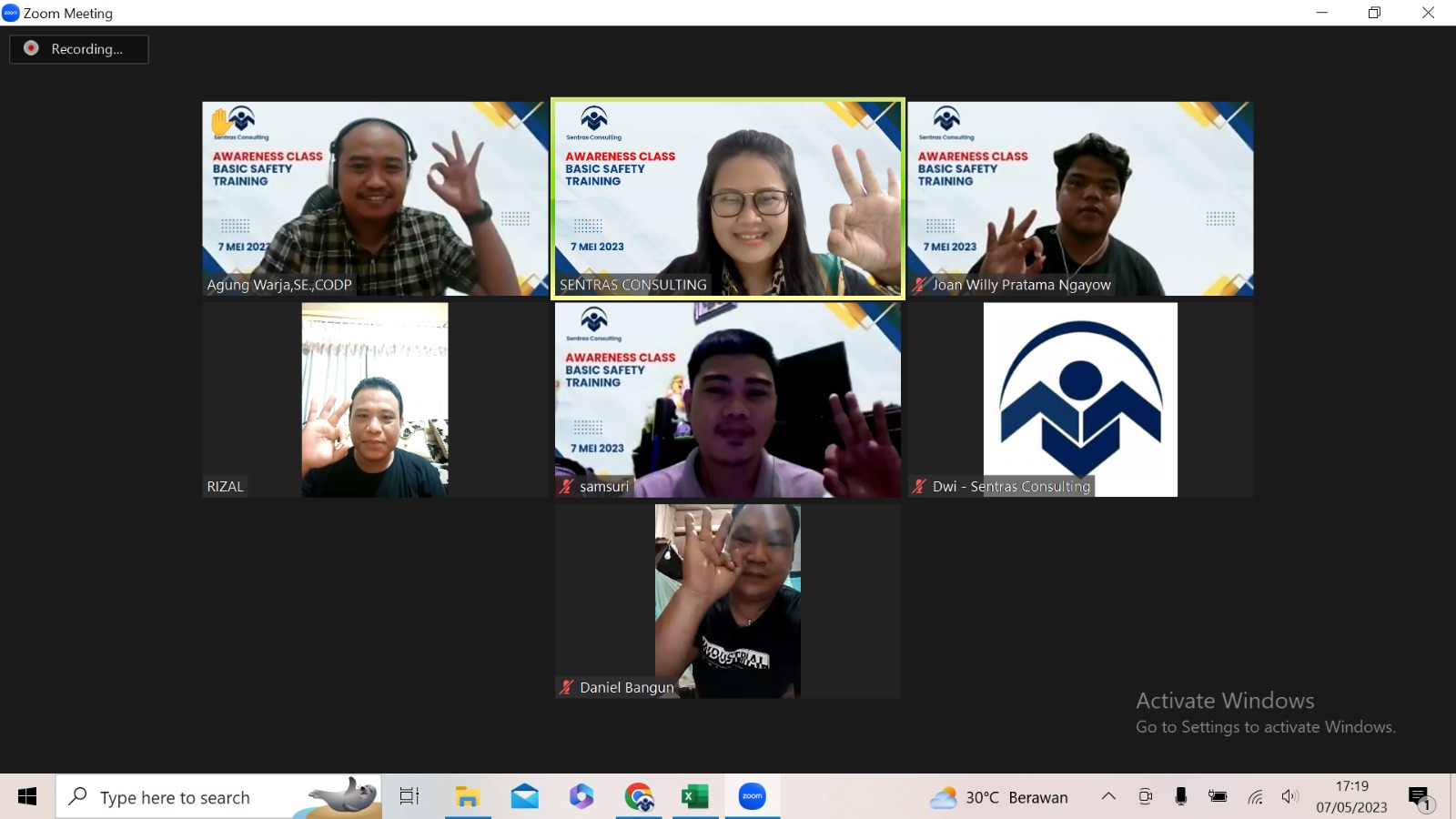 Awareness Class Basic Safety Training – 7 Mei 2023 - Sentras Consulting